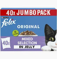 Felix Adult Original Mixed Selection in Jelly Pouches 40 x 85g – The ...